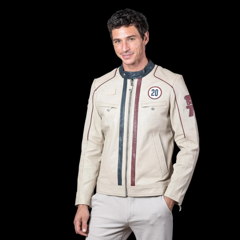 Steve McQueen Lederjacke Liam Ecru Herren – Racing-Stil 1971 ...