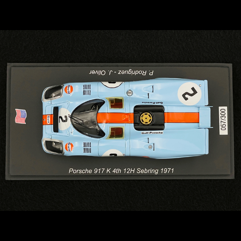 Porsche 917 K Gulf n° 2 4ème 12h Sebring 1971 1/43 Spark US345