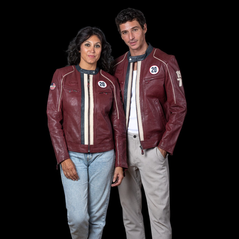 Steve McQueen Lederjacke Liam Dunkelrot Herren – Racing-Stil 1971 ...