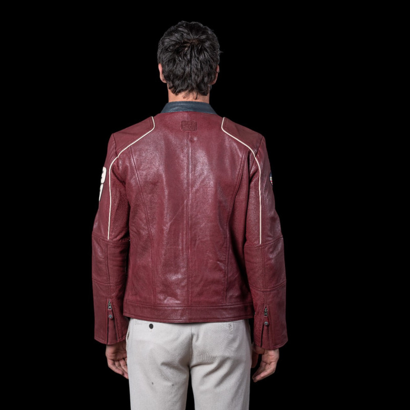 Steve McQueen Lederjacke Liam Dunkelrot Herren – Racing-Stil 1971 ...