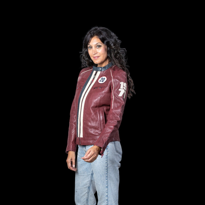 Steve McQueen Lederjacke Jutta Dunkelrot Damen – Racing-Stil 1971 ...