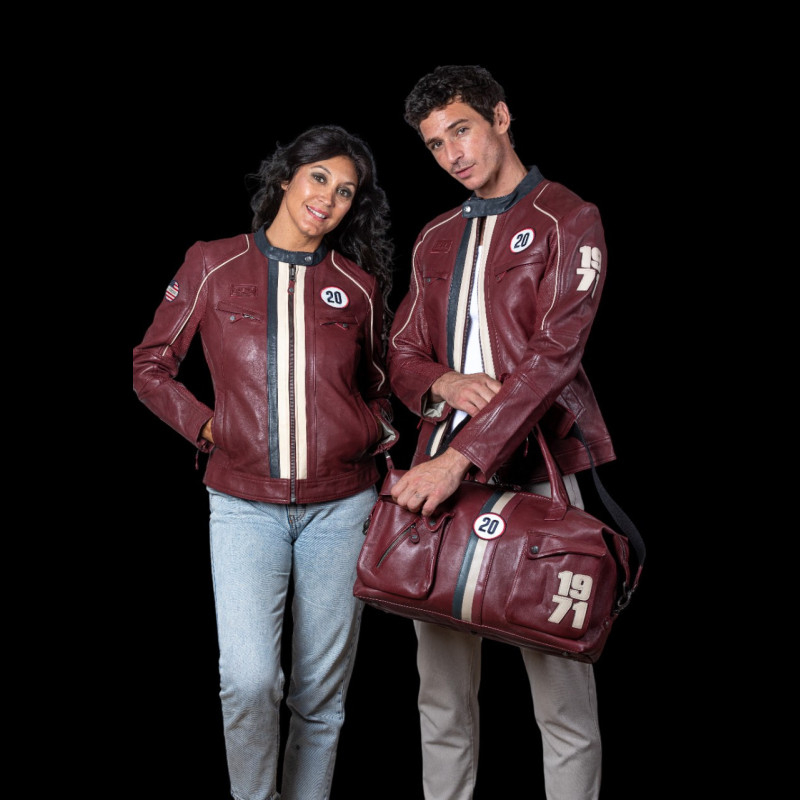 Steve McQueen Lederjacke Jutta Dunkelrot Damen – Racing-Stil 1971 ...