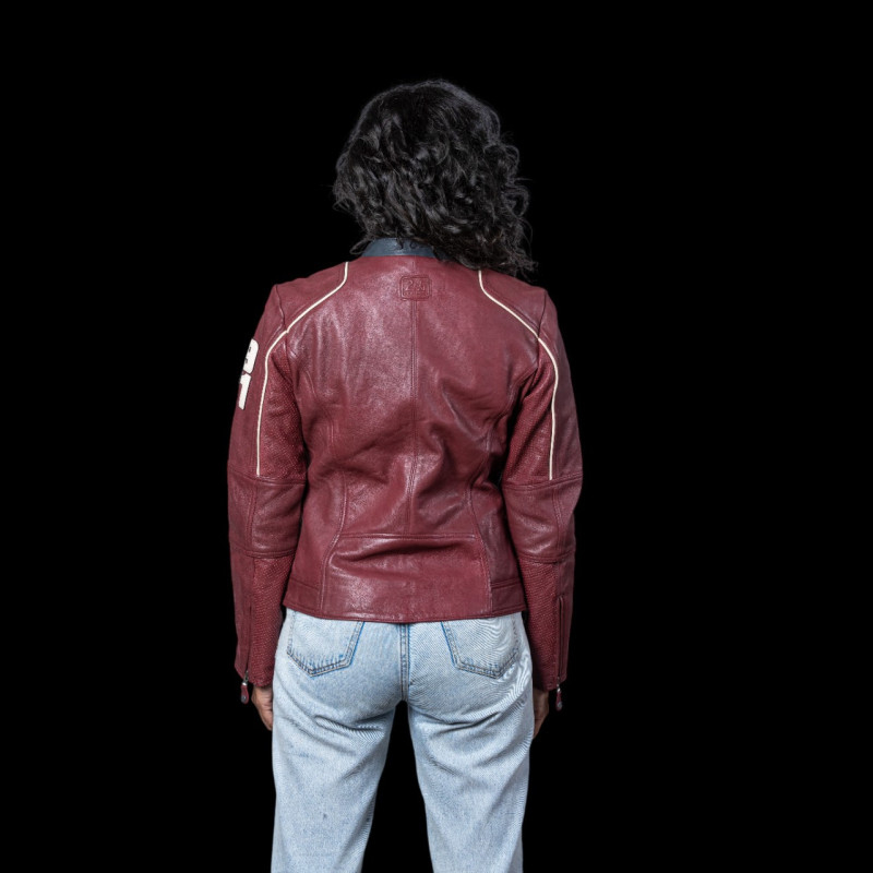 Steve McQueen Lederjacke Jutta Dunkelrot Damen – Racing-Stil 1971 ...