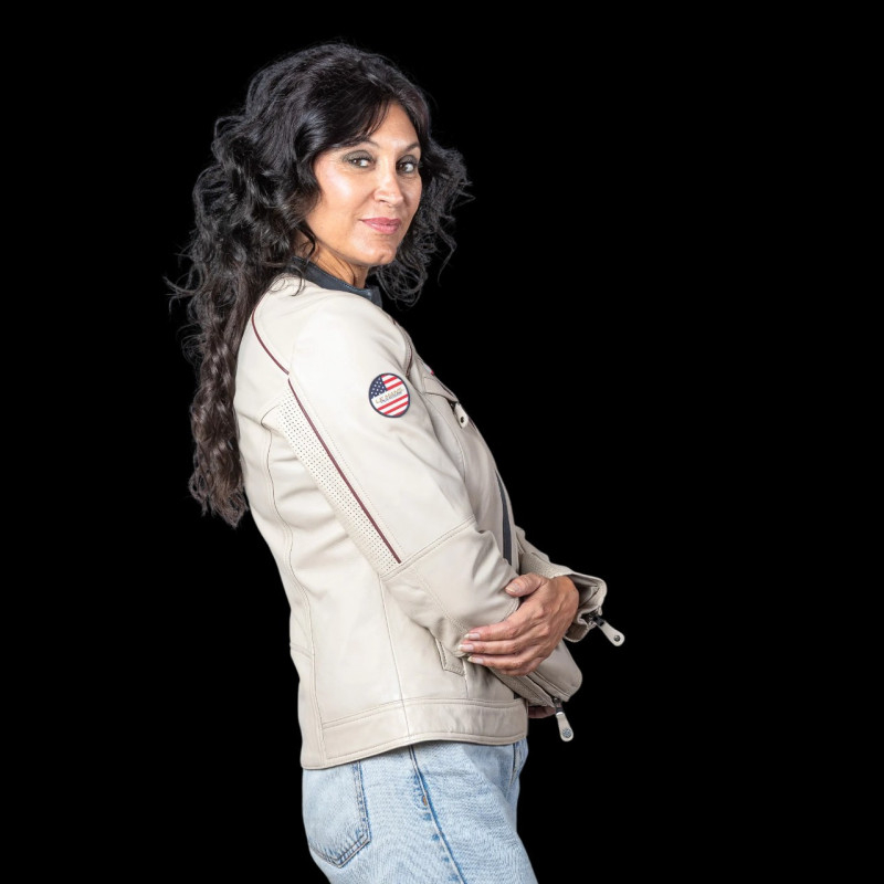 Steve McQueen Lederjacke Jutta Ecru Damen – Racing-Stil 1971 ...