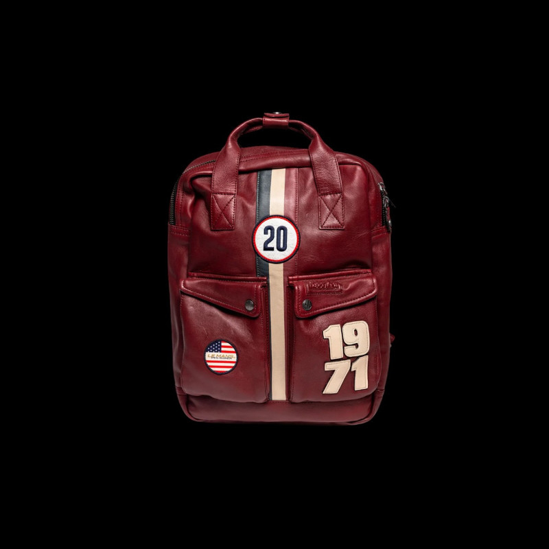 Steve McQueen Rucksack Matt 6 Leder Dunkelrot – Racing-Stil 1971 ...