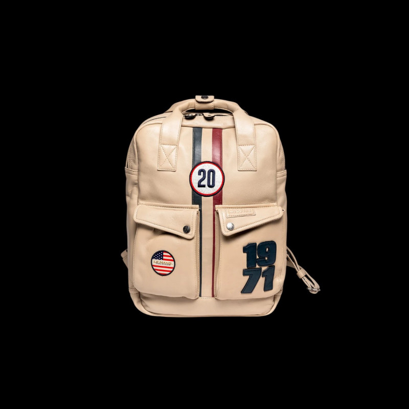 Steve McQueen Backpack Matt 6 Ecru Leather – Vintage Racing Design ...