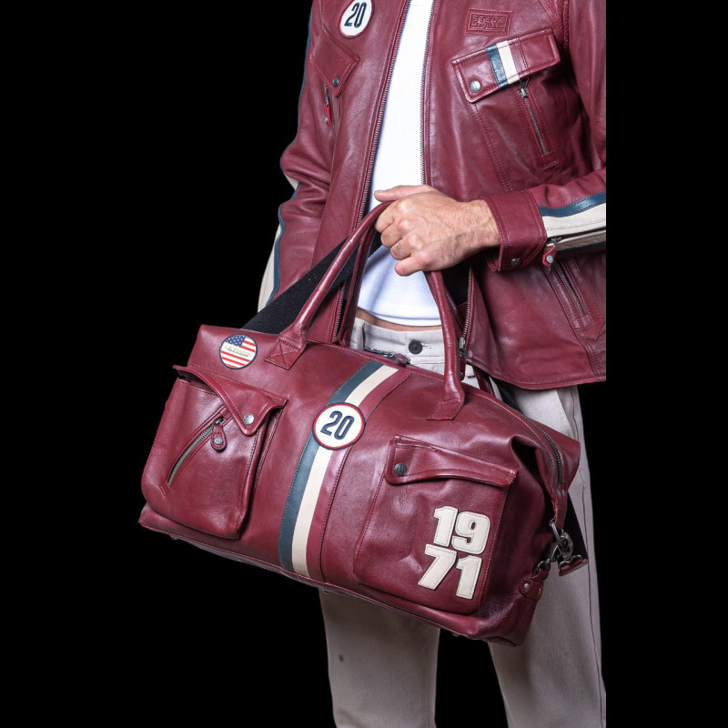 Steve McQueen Travel Bag Nolan 6 48H Leather Burgundy – Vintage Racing ...
