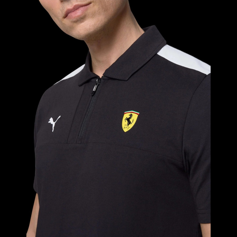 Polo Ferrari F1 Puma 1/4 Zippé Noir Leclerc / Hamilton - Homme - 701232789-002