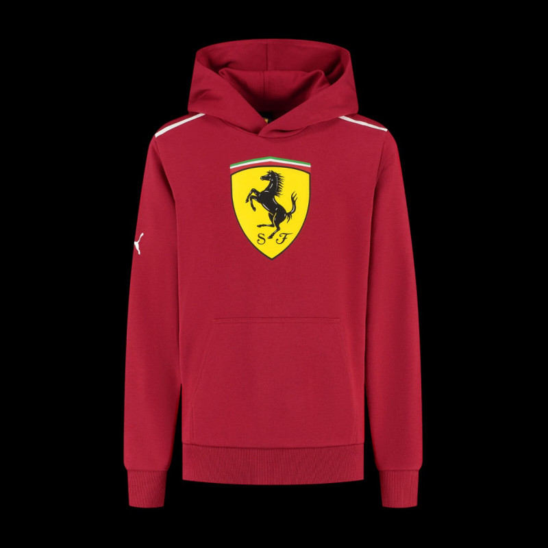 Sweat Ferrari à capuche F1 Puma Écusson Géant Rouge Cerise Leclerc ...