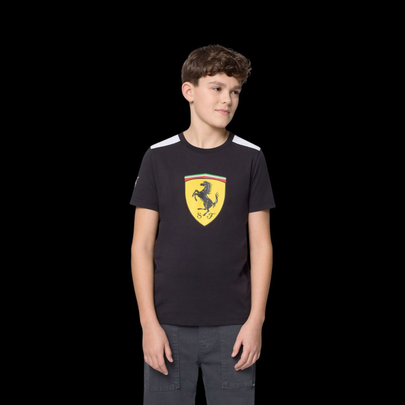 T-shirt Ferrari F1 Puma Écusson Géant Noir Leclerc / Hamilton - Enfant ...