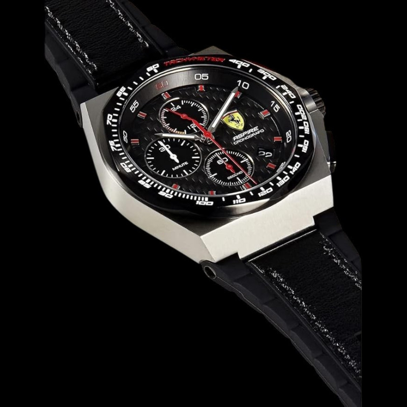 Montre Ferrari Aspire Chronographe Noir Bracelet Cuir / Silicone 0830791