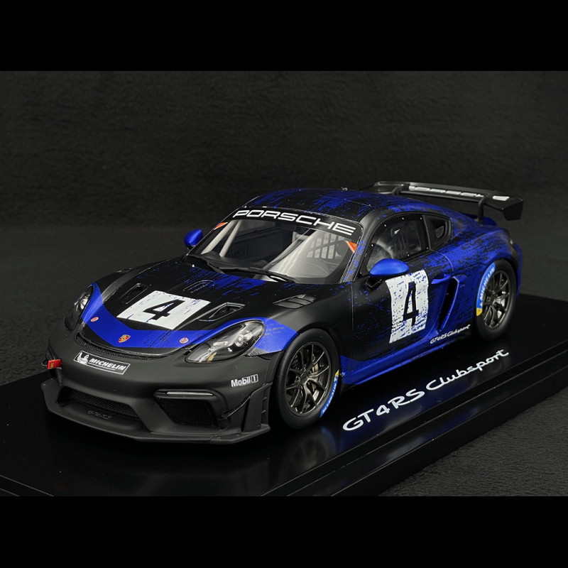 Exemplaire n°3/300 Porsche 718 Cayman GT4 RS Clubsport Type 982 2023 Violet / Noir 1/18 Spark ...