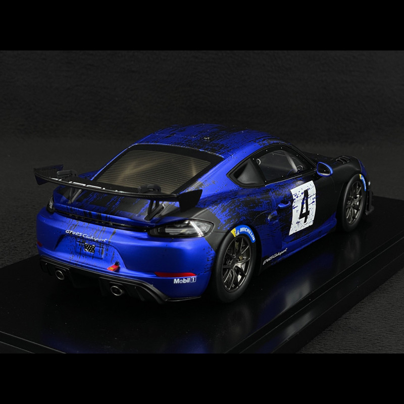 Unit No. 2/300 Porsche 718 Cayman GT4 RS Clubsport Type 982 2023 Purple / Black 1/18 Spark ...