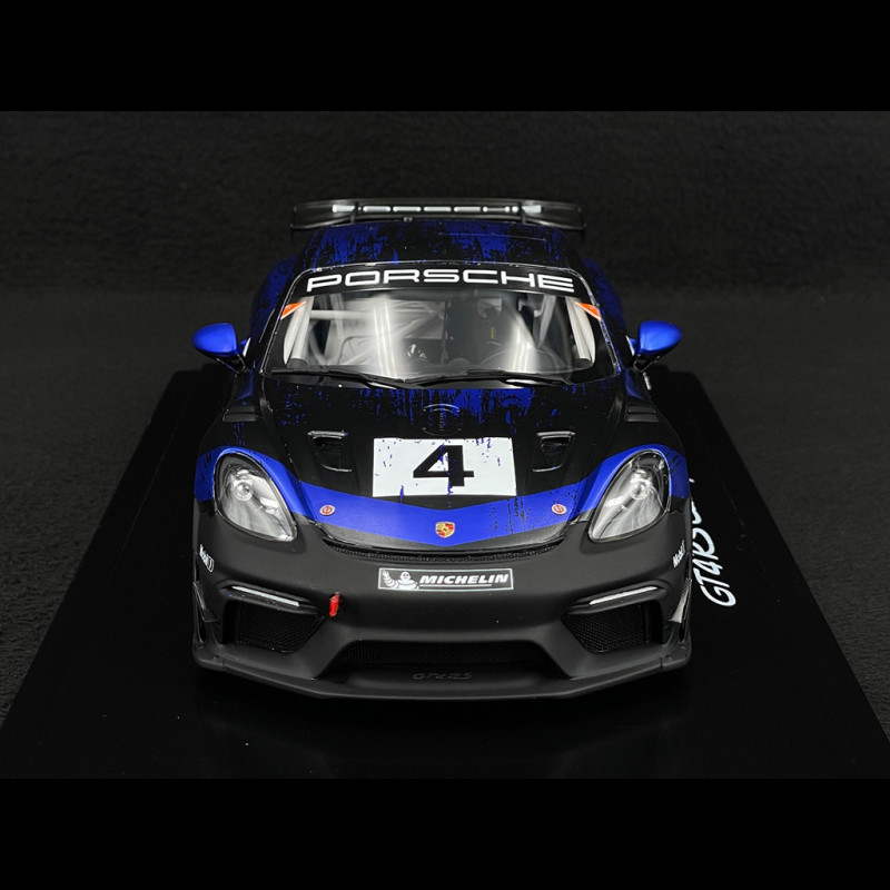 Unit No. 1/300 Porsche 718 Cayman GT4 RS Clubsport Type 982 2023 Purple / Black 1/18 Spark ...