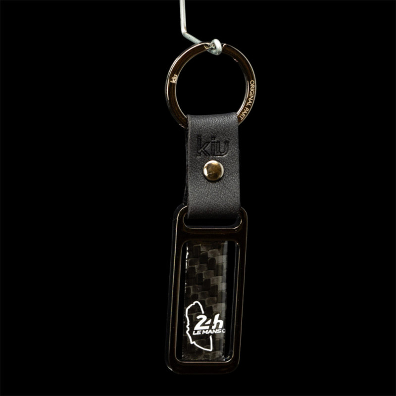 24h Le Mans Keyring Carbon Track Outline Black Chrome KIU_007