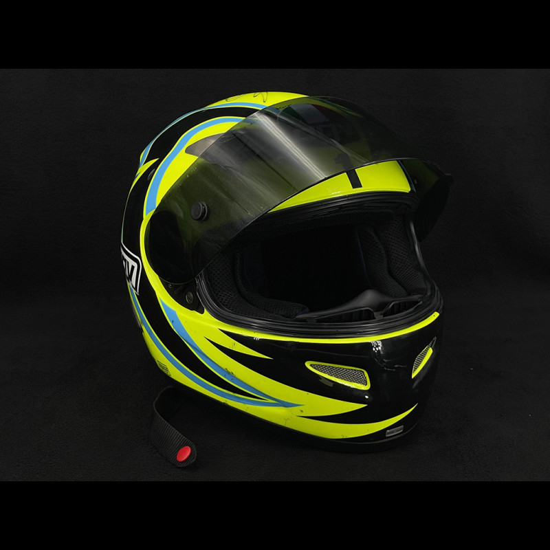 Signed Valentino Rossi Helmet AGV Ti-Tech By Roby Yellow Blue Size L ...