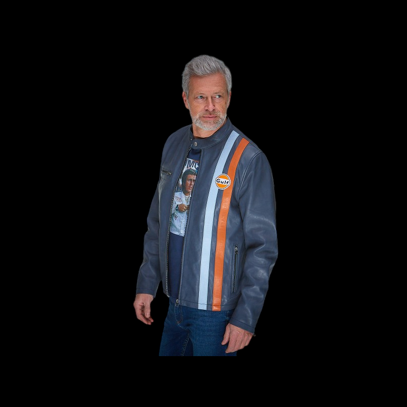 Gulf Leather Jacket Roadmaster Navy Blue GU252JAM05-100