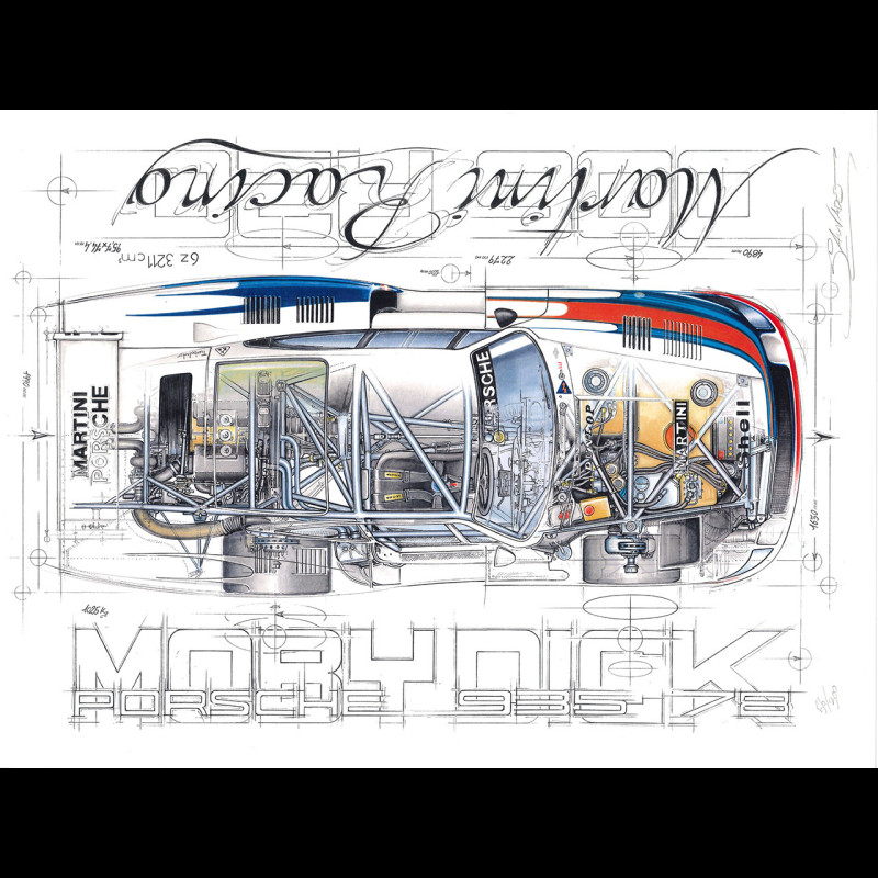Porsche 935 Moby Dick Martini Racing Large Wall Printing original ...