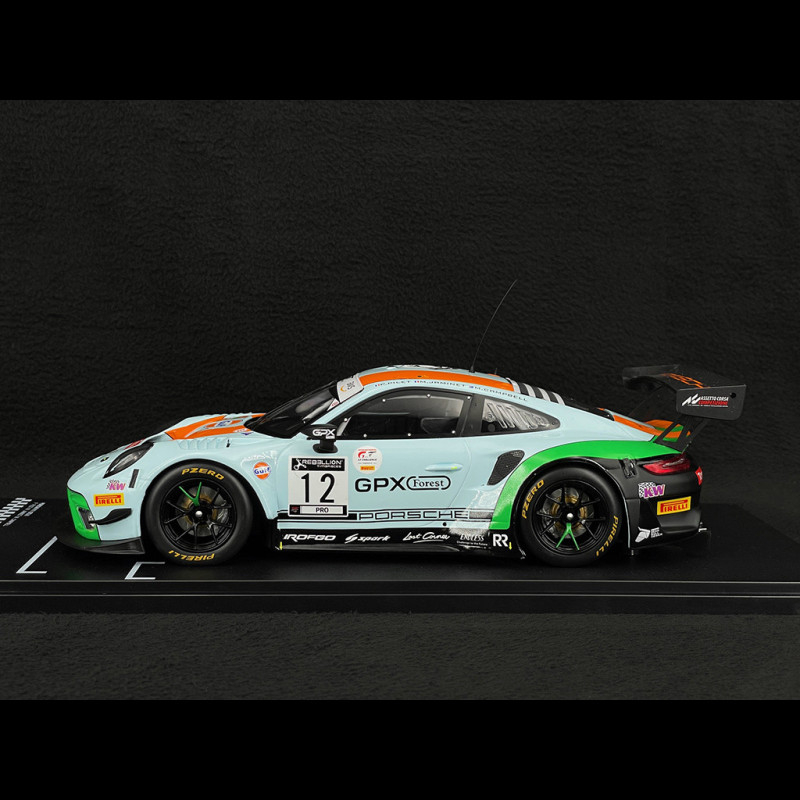 Porsche 911 GT3 R Gulf n° 12 4th 24h Spa 2020 1/18 Ixo LEGT18-20012