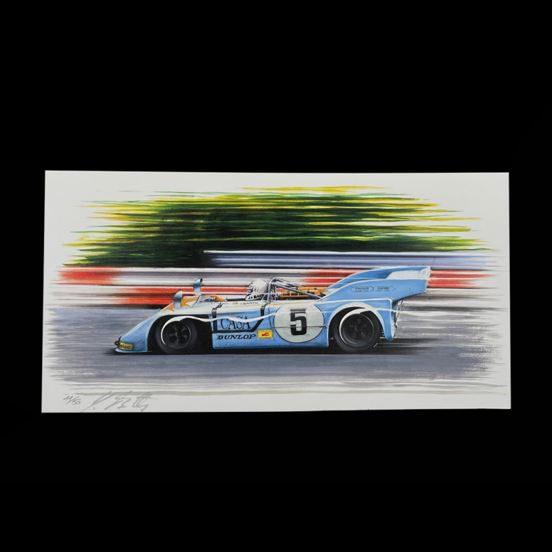Porsche 908/3 n° 5 2nd 12h Silverstone 1980 Gulf original drawing ...