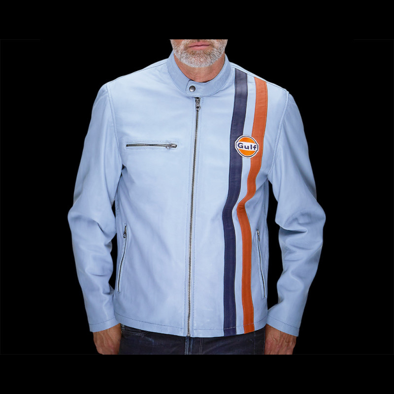 Gulf Leather Jacket Roadmaster Light Blue GU252JAM05-125