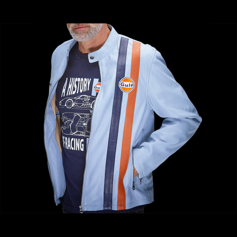 Gulf Leather Jacket Roadmaster Light Blue GU252JAM05-125