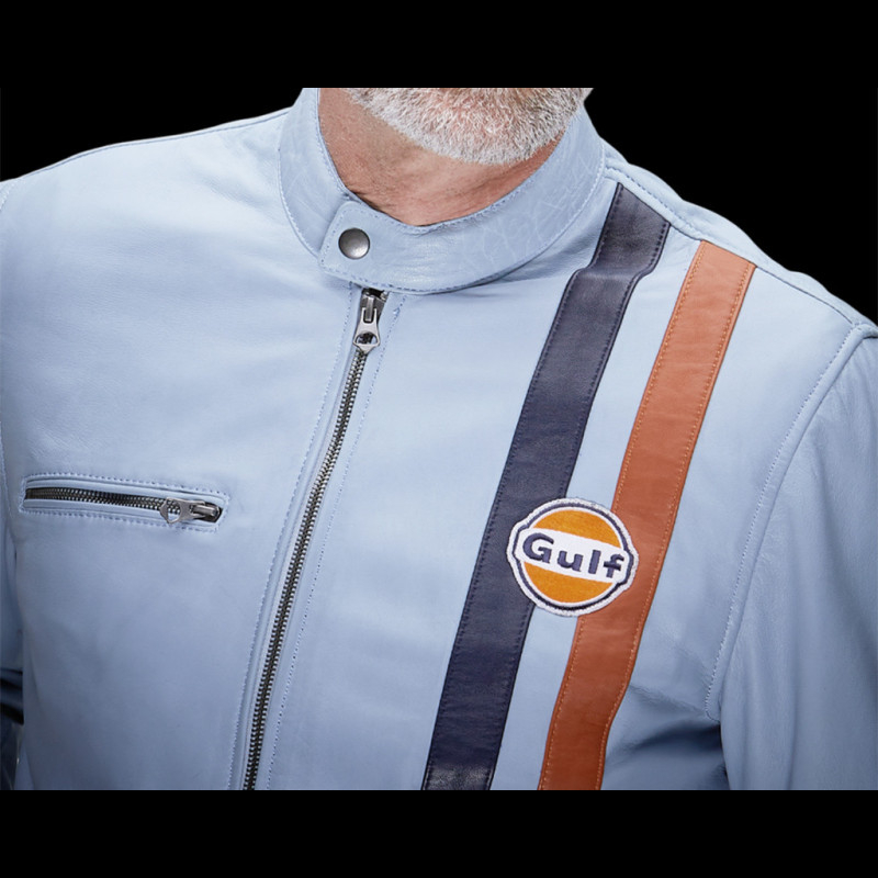 Gulf Leather Jacket Roadmaster Light Blue GU252JAM05-125