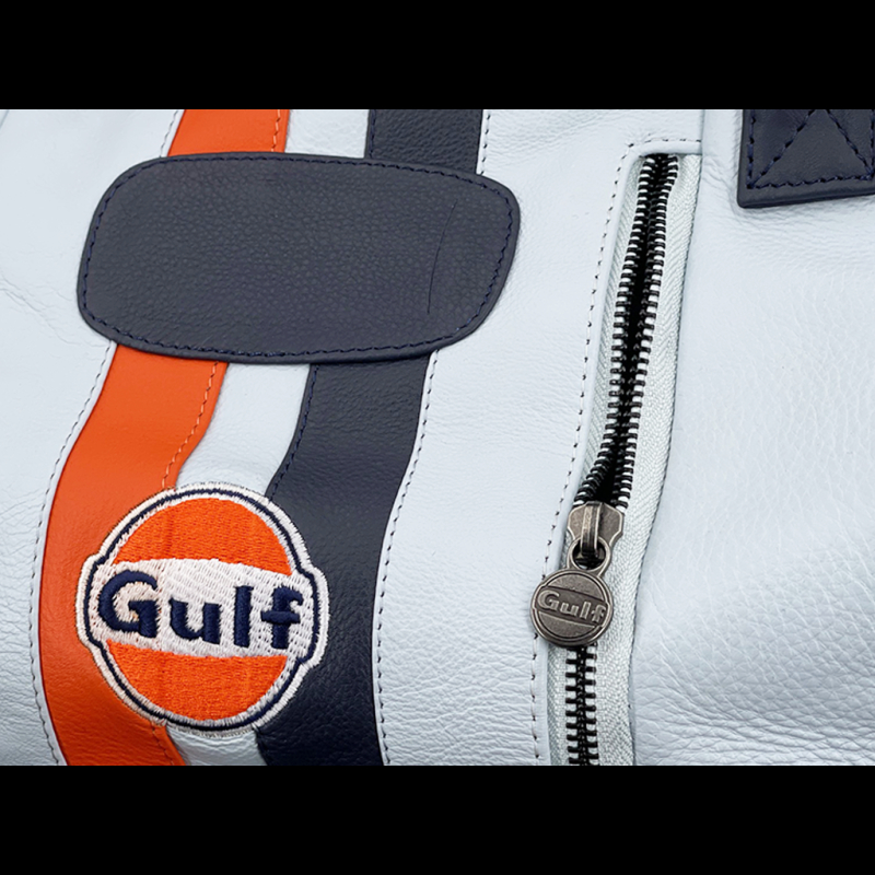 Gulf Travel Bag Racing in Leather Light Blue GU252ACM01-125