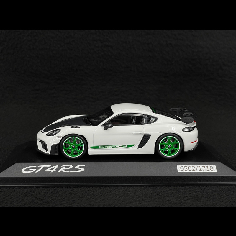 Porsche 718 Cayman GT4 RS Type 982 Tribute to Carrera RS 2.7 2021 White / Green Stripes 1/43 ...