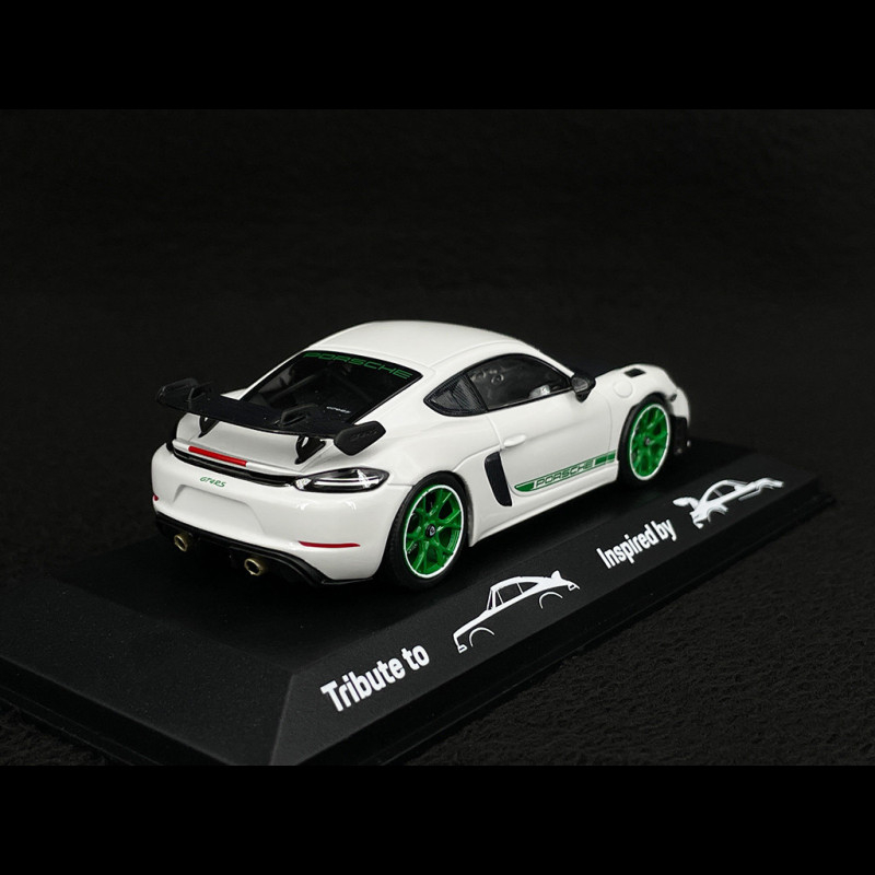 Porsche 718 Cayman GT4 RS Type 982 Tribute to Carrera RS 2.7 2021 White / Green Stripes 1/43 ...