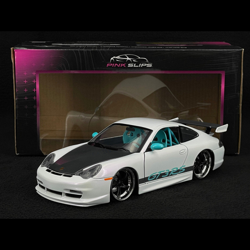 Porsche 911 GT3 RS Type 996 2003 Starlight Pearl White Pink Slips 1/24 ...