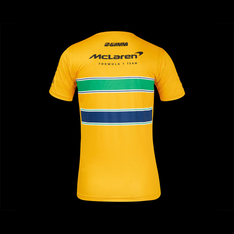 McLaren T-Shirt F1 Team Ayrton Senna Monaco GP Yellow TM10678 - Men's