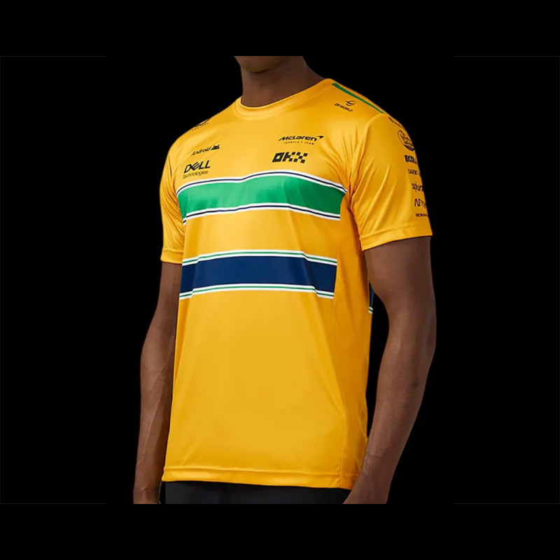 McLaren T-Shirt F1 Team Ayrton Senna Monaco GP Yellow TM10678 - Men's