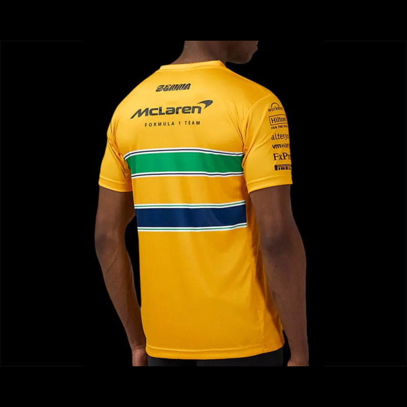 McLaren T-Shirt F1 Team Ayrton Senna Monaco GP Yellow TM10678 - Men's