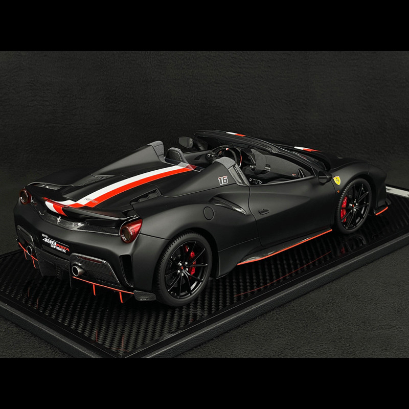 Charles Leclerc Ferrari 488 Pista Spider 2018 Matte Black 1/12 BBR ...
