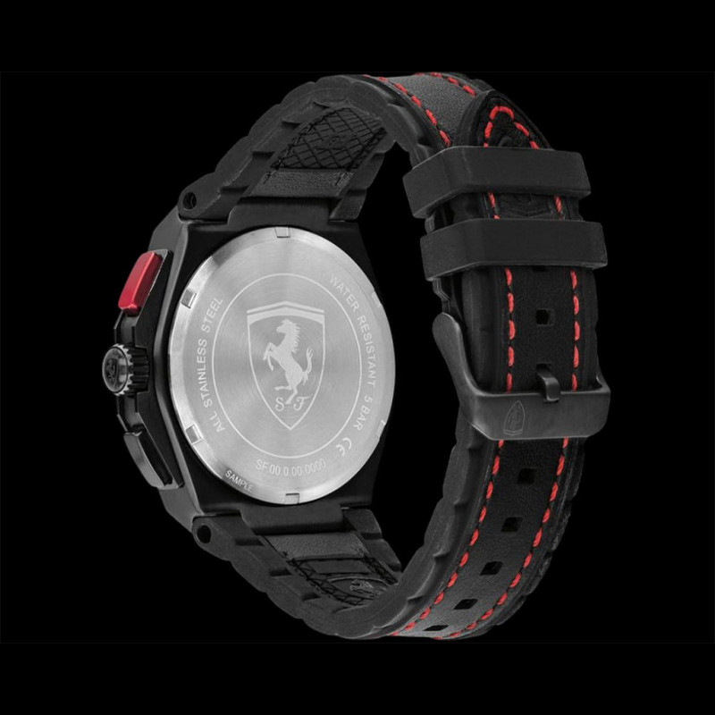 Ferrari Watch Aspire Chronograph Black Leather Strap FE-083-0792