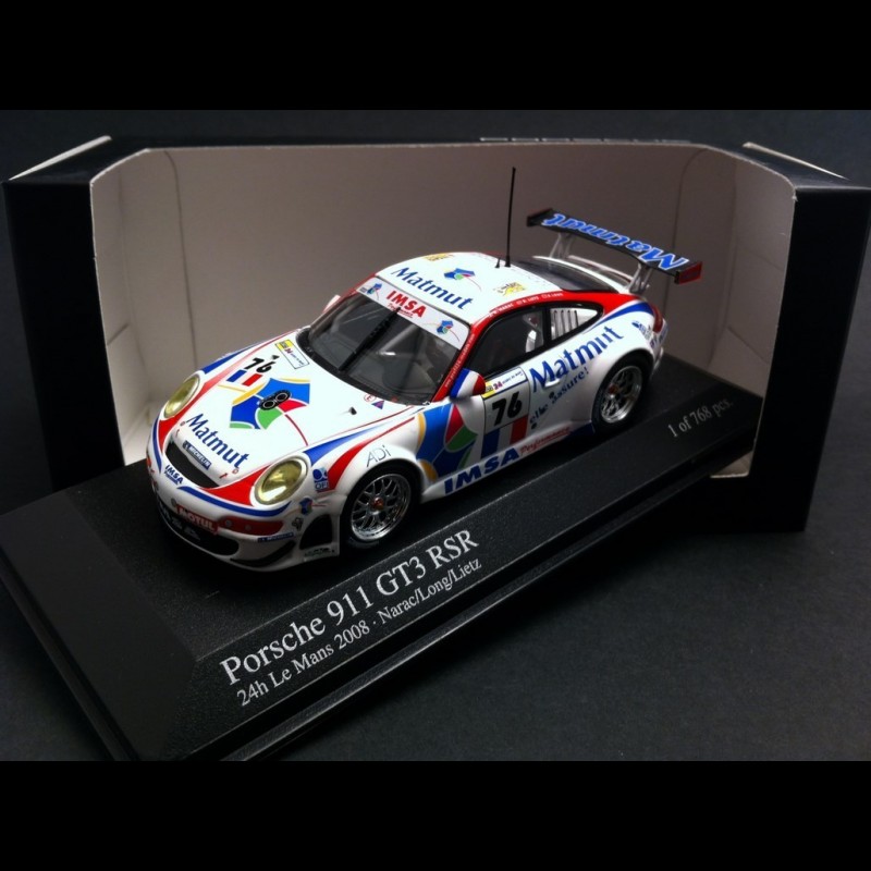 Porsche 997 GT3 RSR n°76 Matmut LM 2008 1/43 Minichamps MAP02095213