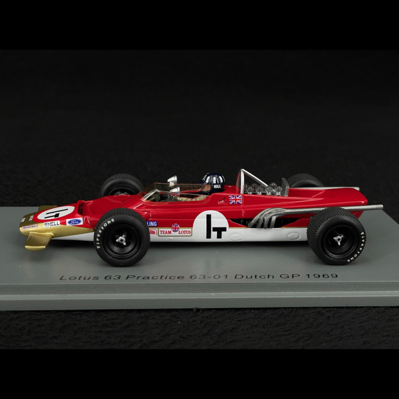Graham Hill Lotus 63 Practice 63-01 n° 1T GP Pays-Bas 1969 1/43 Spark S6350