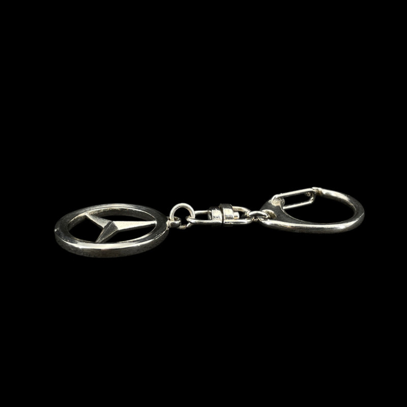 Mercedes-Benz Keyring Vintage Silver Metal
