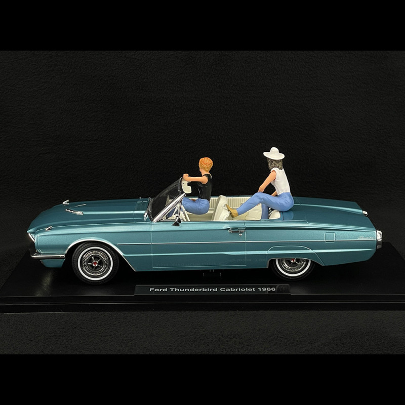 Duo Ford Thunderbird Convertible 1966 Bleu Clair Métallisé + Figurines ...
