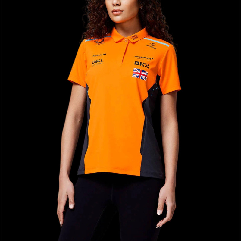 McLaren F1 Team Polo Shirt Lando Norris n° 4 Papaya Orange / Phantom ...
