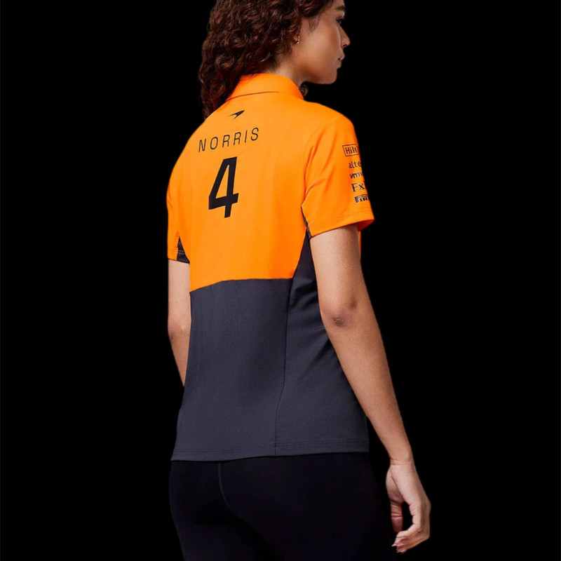 McLaren F1 Team Polo Shirt Lando Norris n° 4 Papaya Orange / Phantom ...