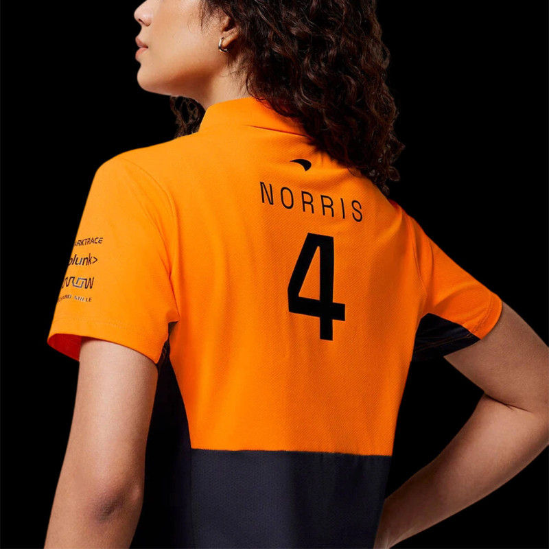 McLaren F1 Team Polo Shirt Lando Norris n° 4 Papaya Orange / Phantom ...