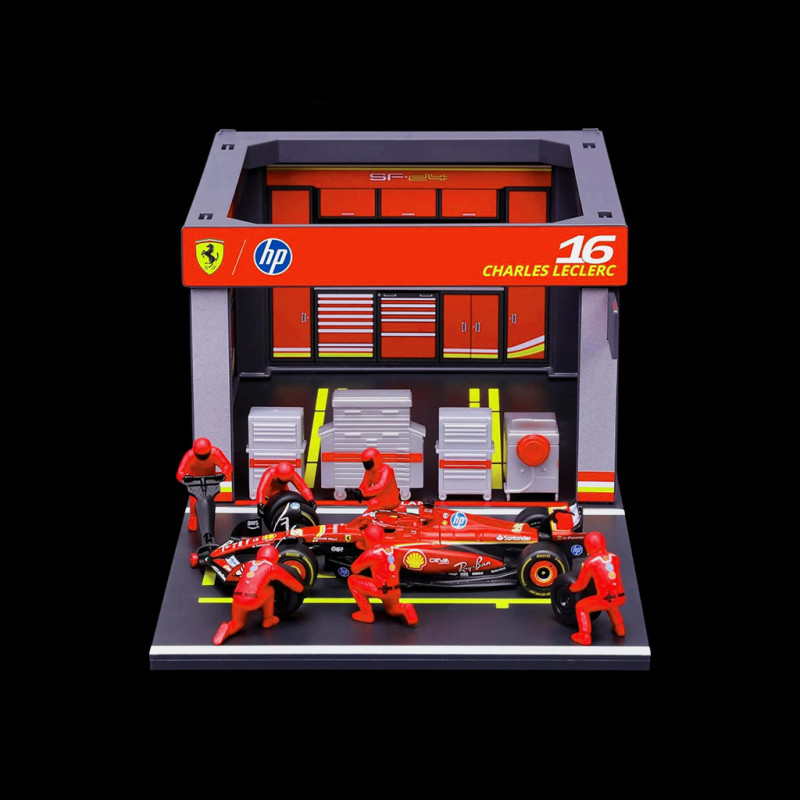 Charles Leclerc Ferrari SF24 n° 16 Pit Stop Avec Figurines F1 2024 1/43 ...