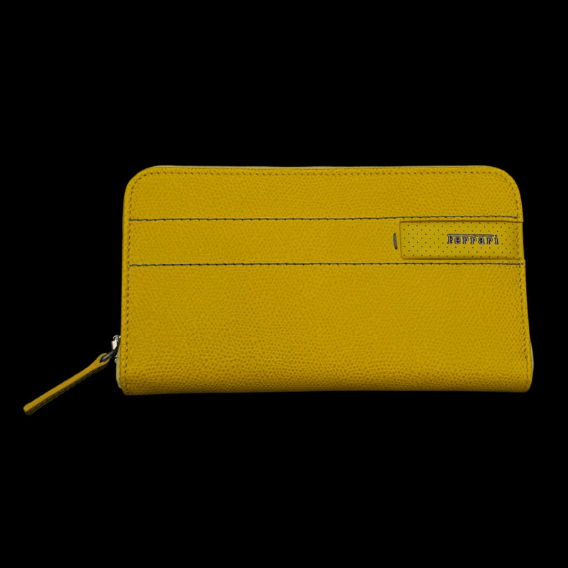 Ferrari Wallet / Purse Yellow Leather Made in Italy 13056YLW0