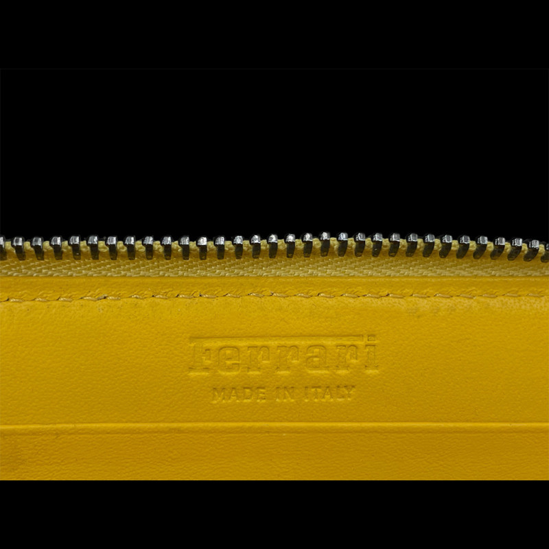 Ferrari Wallet / Purse Yellow Leather Made in Italy 13056YLW0