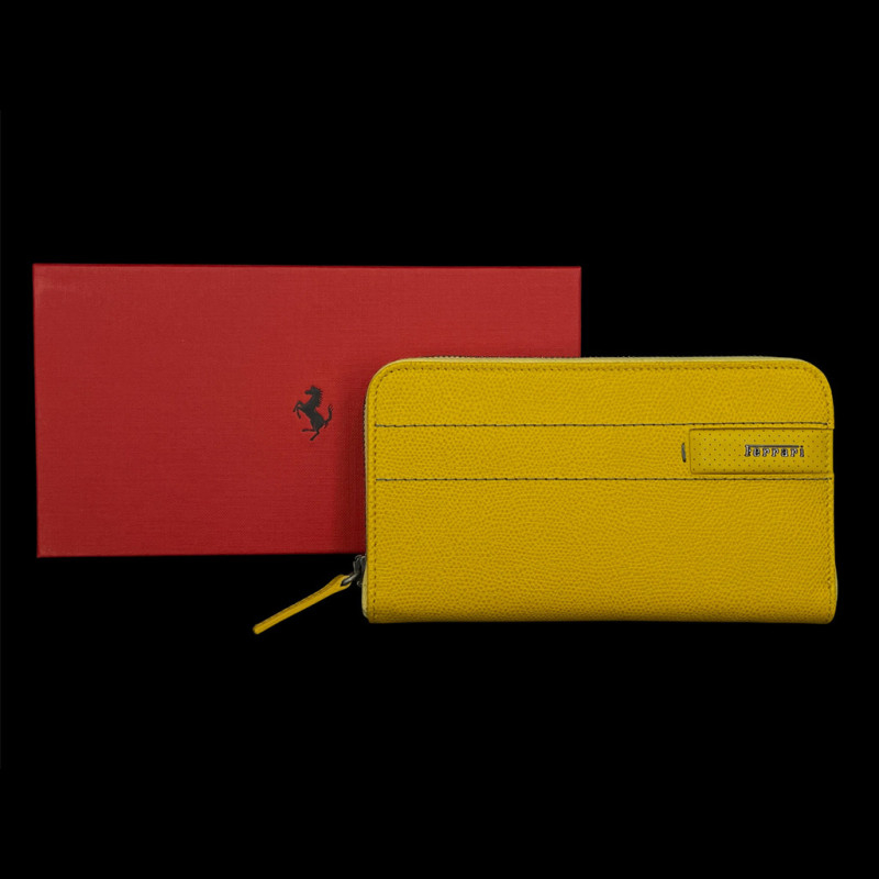 Ferrari Wallet / Purse Yellow Leather Made in Italy 13056YLW0