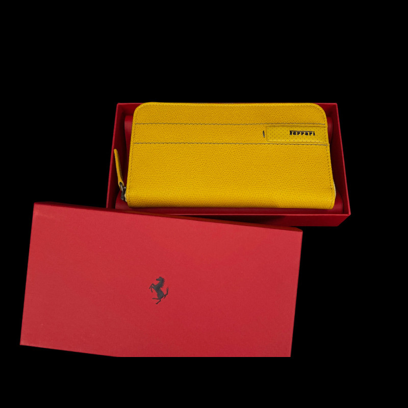 Ferrari Wallet / Purse Yellow Leather Made in Italy 13056YLW0
