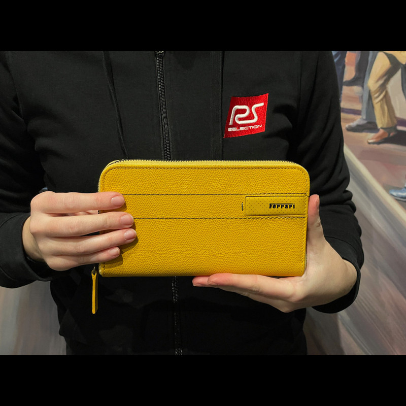 Ferrari Wallet / Purse Yellow Leather Made in Italy 13056YLW0