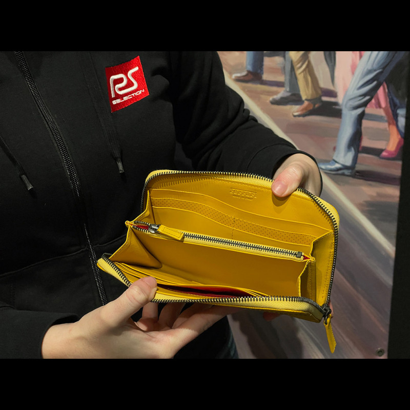 Ferrari Wallet / Purse Yellow Leather Made in Italy 13056YLW0